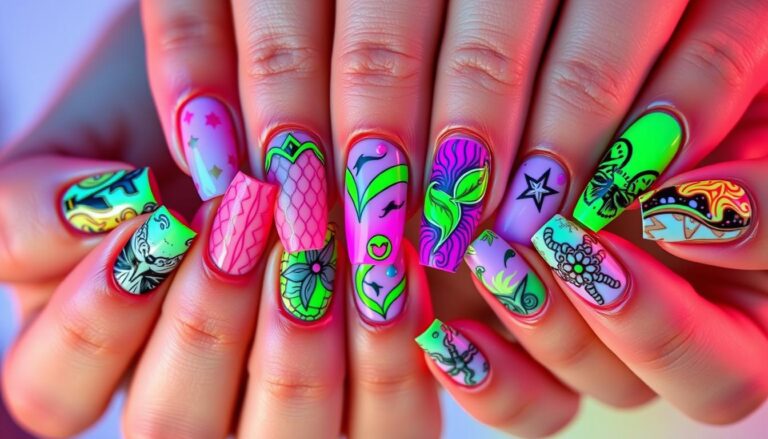 33 Bright Neon Nail Designs and Neon Nail Colors For Your Next Mani